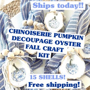 CHINOISERIE PUMPKIN Decoupage Shell Craft Kit|fall Craft Activity Idea ...