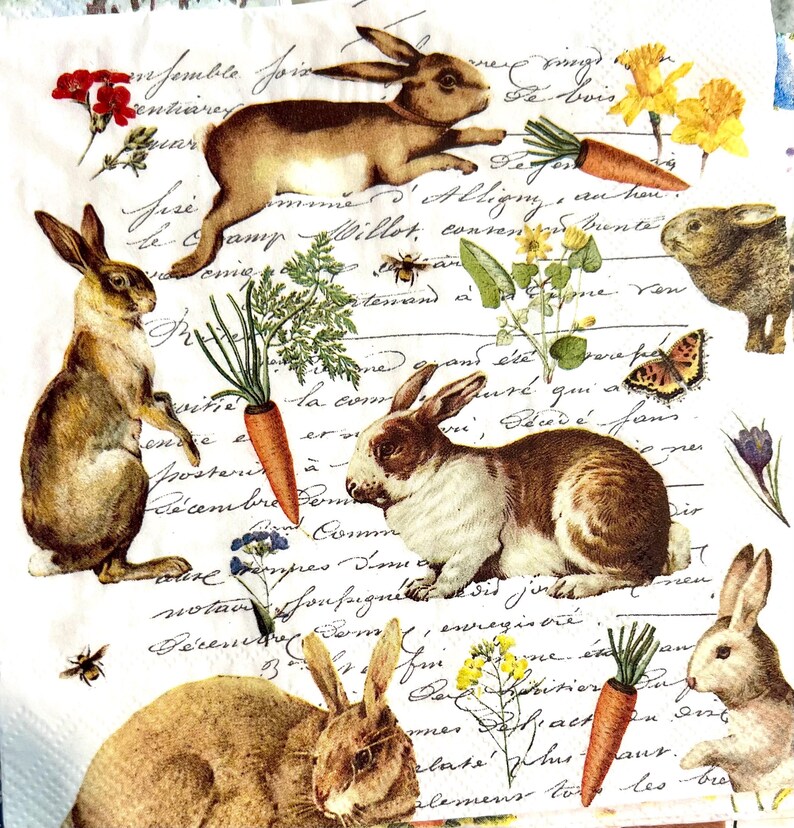 ANIMAL DECOUPAGE Napkin Bundle|christmas Craft Activity|wedding Craft ...