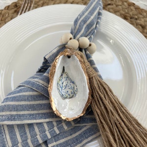 Chinoiserie Pumpkins Napkin Rings. Oyster Shell Napkin Rings. Beachy ...