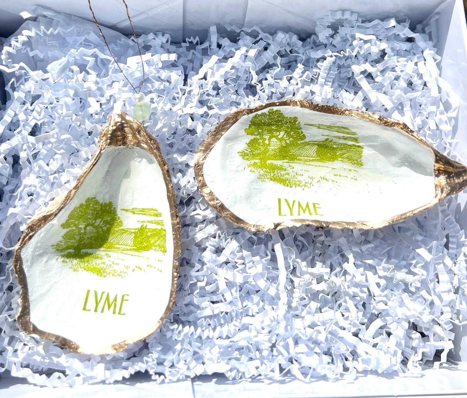 Connecticut Oyster Ornament & Shell Dish. Coastal CT Gift Idea. Niantic ...