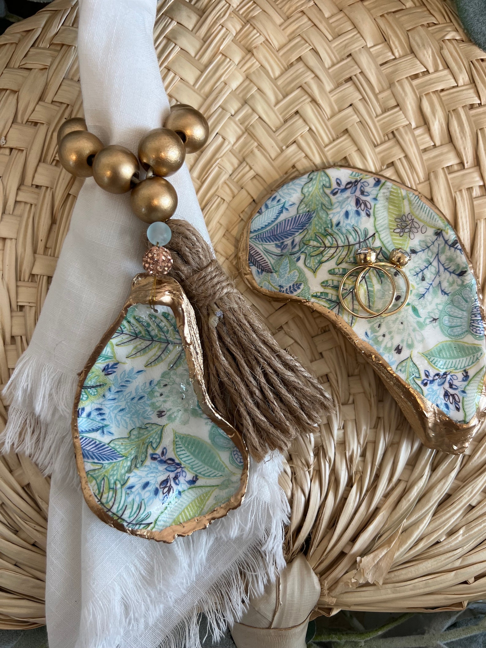 Palm Beach Event Favor and Decor Set Coastal Ring Dish Favor & Shell ...