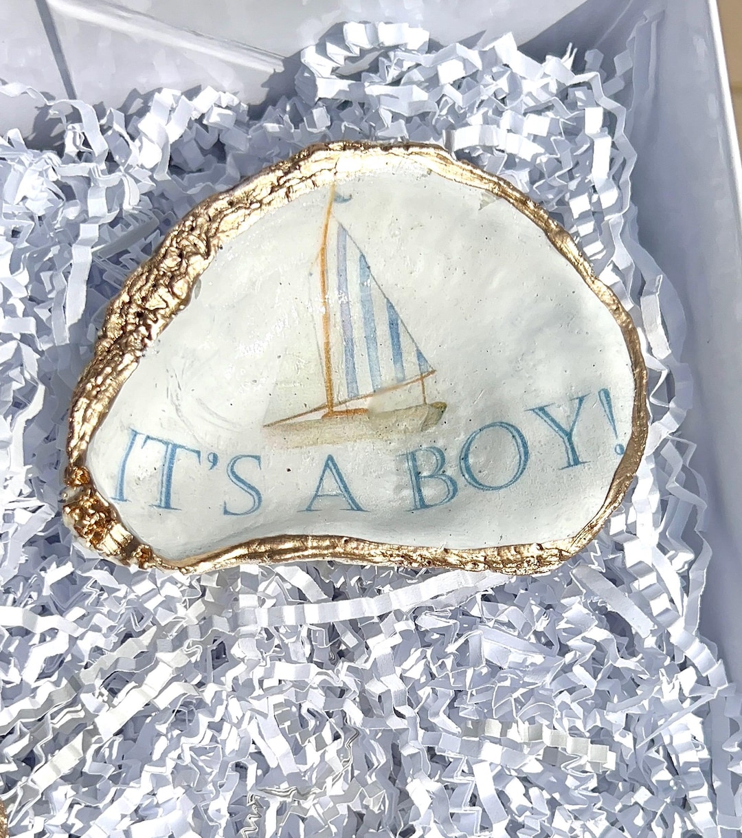 Boy Baby Shower Favor Oyster Ring Dish. Handmade Boy Shower Favor ...