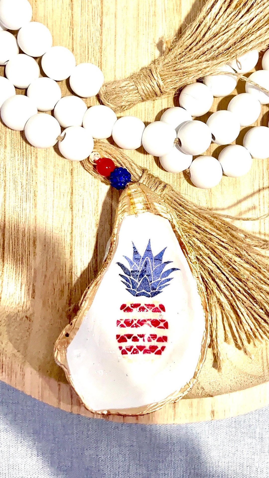 Patriotic Garland Blessing Beads for Mantel Decorating. Fourth of July ...