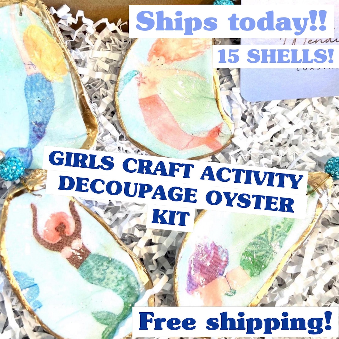 GIRLS CRAFT Activity Decoupaged Shell Ornament Kit|christmas Craft Kit ...