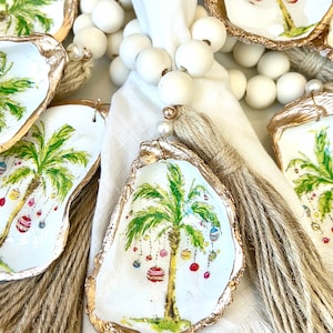 Palm Tree Shell Napkin Ring Merry Beachmas Christmas Dinner. Deck the ...