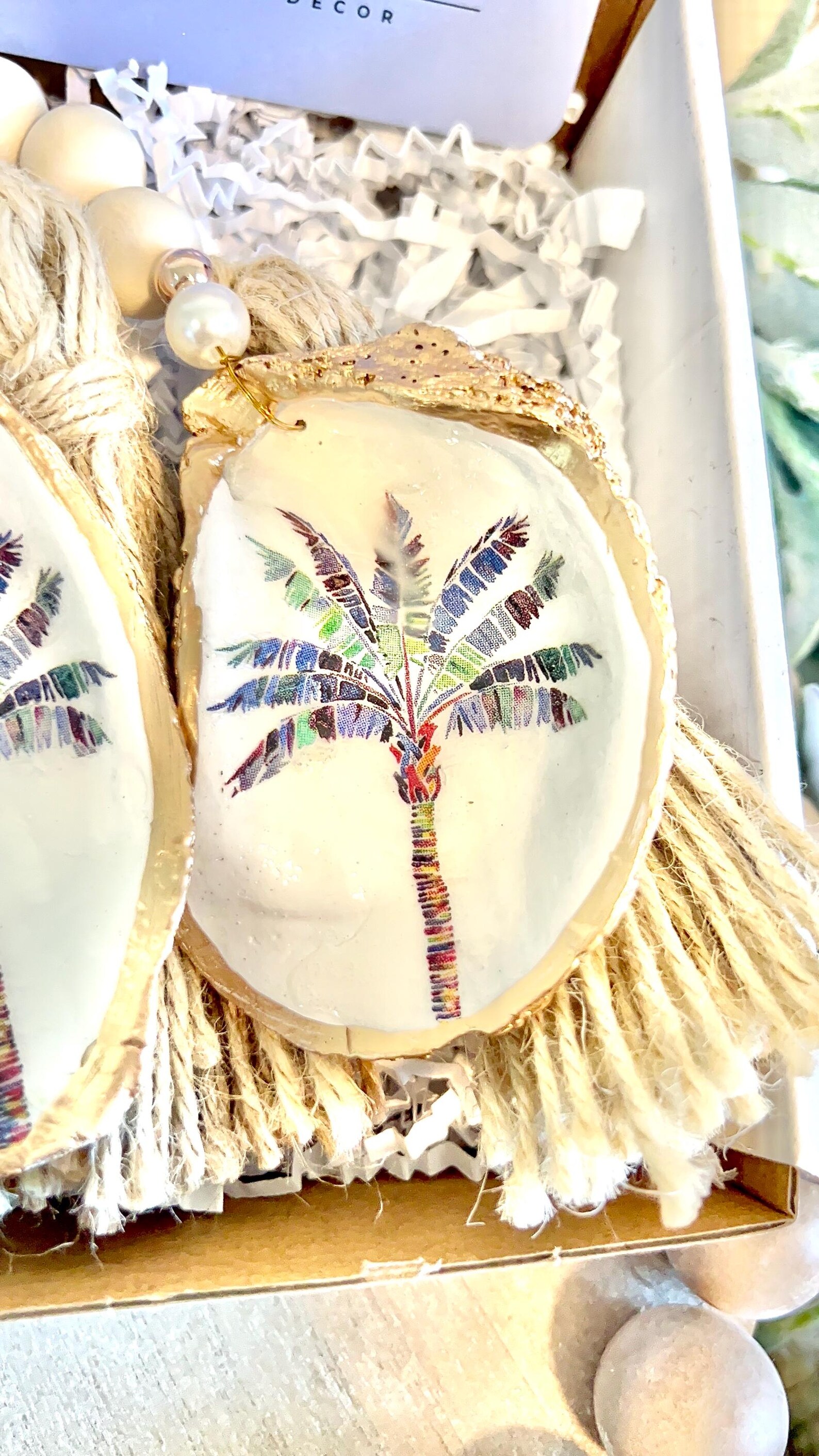Palm Tree Shell Napkin Ring Christmas Dinner Table. Palm Tree Oyster ...
