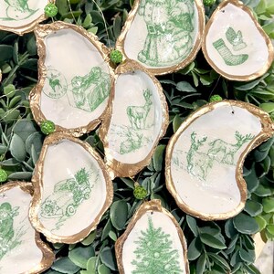 Green Toile Christmas Ornament. Victorian Style Christmas Decor ...