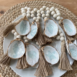 Shell Napkin Ring Set. Oyster Shell Napkin Ring. Beachy Napkin Ring Set ...