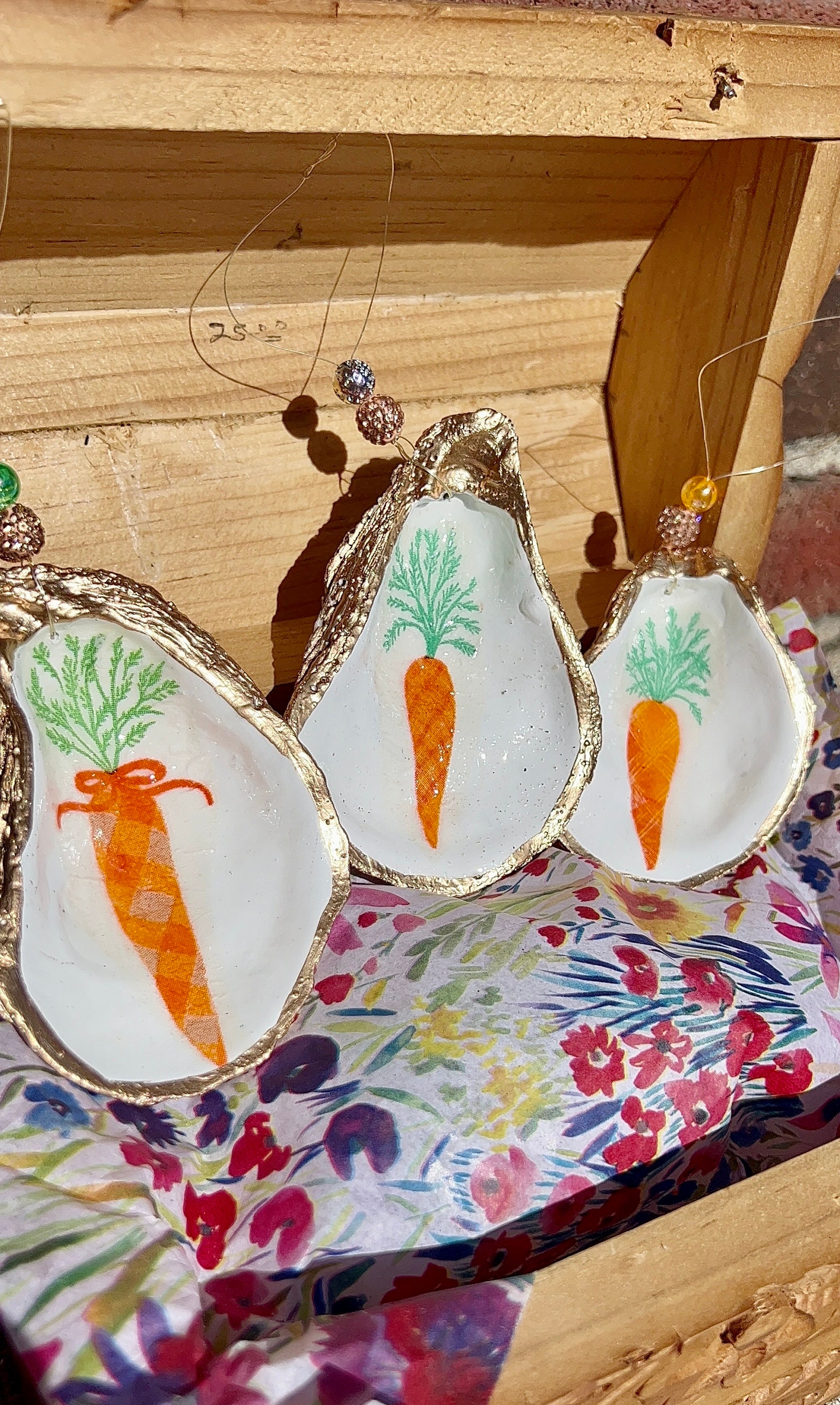 Carrot Oyster Shell Ornament. Cute Easter Tree Ornament. Easter Gift ...