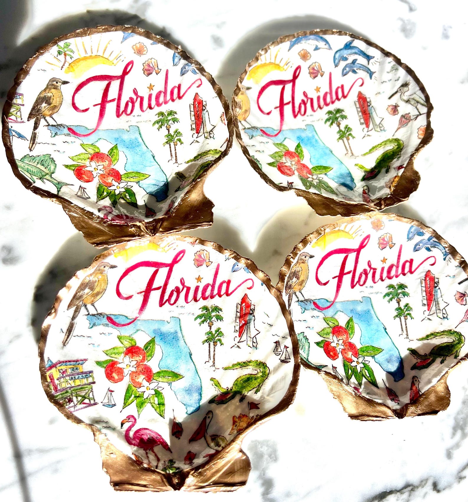 Florida Shell Dish. Florida Ring Dish. Florida Christmas Gift. Florida ...