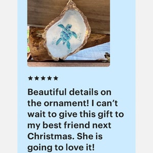 Sea Turtle Decoupaged Oyster Shell Christmas Ornament. Sea Turtle ...