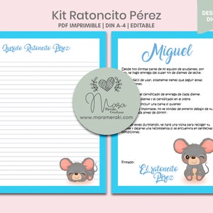 El Ratoncito Pérez Kit Printable Customizable Certificates to Complete ...