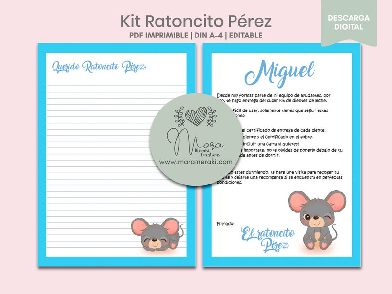 El Ratoncito Pérez Kit Printable Customizable Certificates to Complete ...
