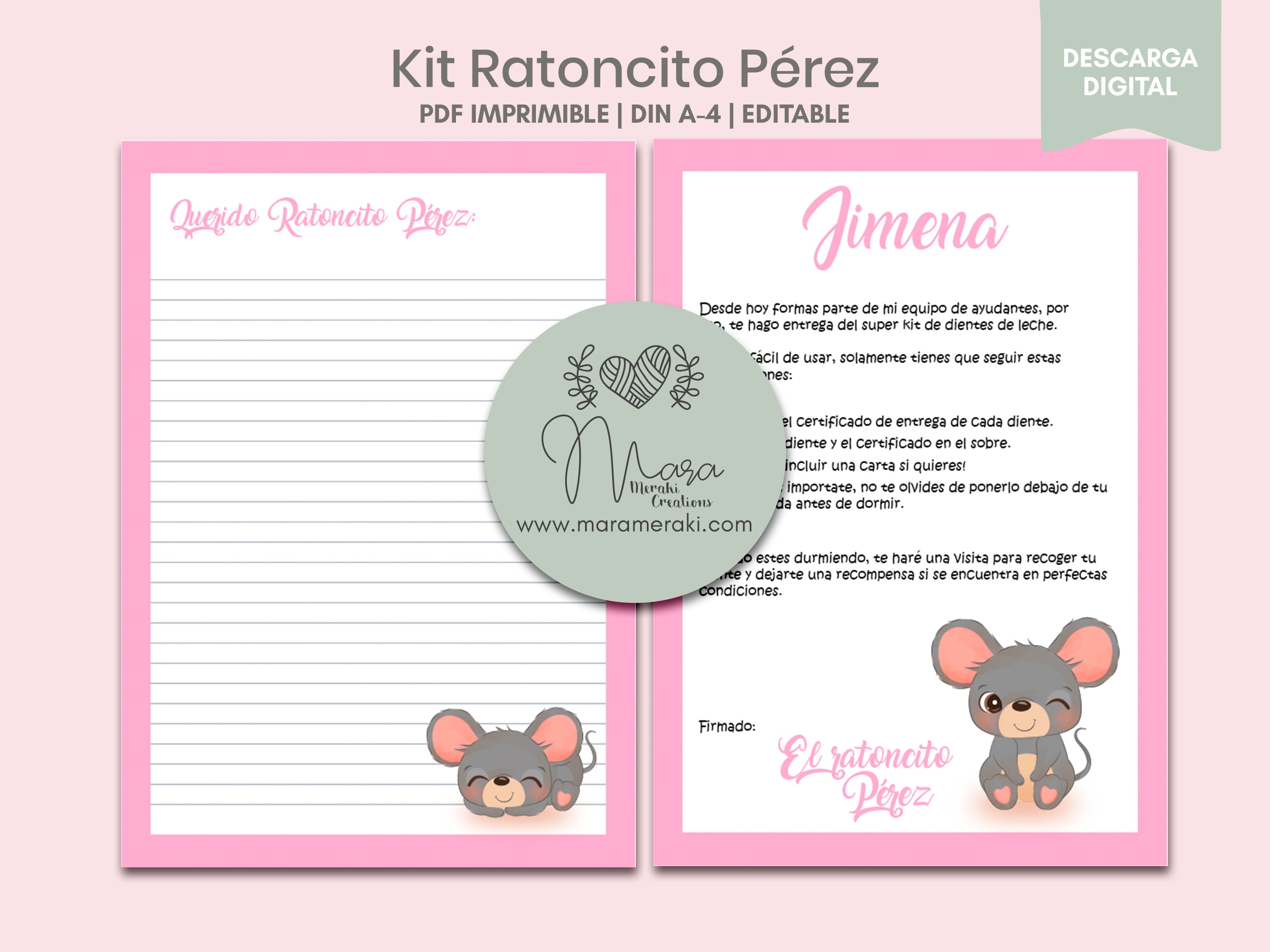 El Ratoncito Pérez Kit Printable Customizable Certificates to Complete ...