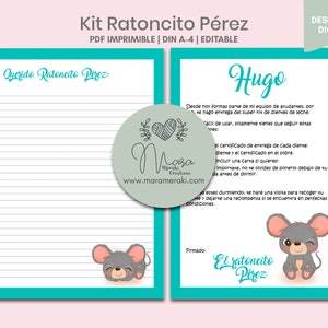 Kit El Ratoncito Pérez Imprimible Personalizable Certificados para ...