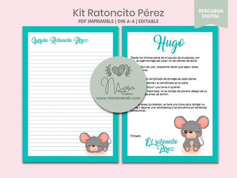 Kit El Ratoncito Pérez Imprimible Personalizable - Etsy México