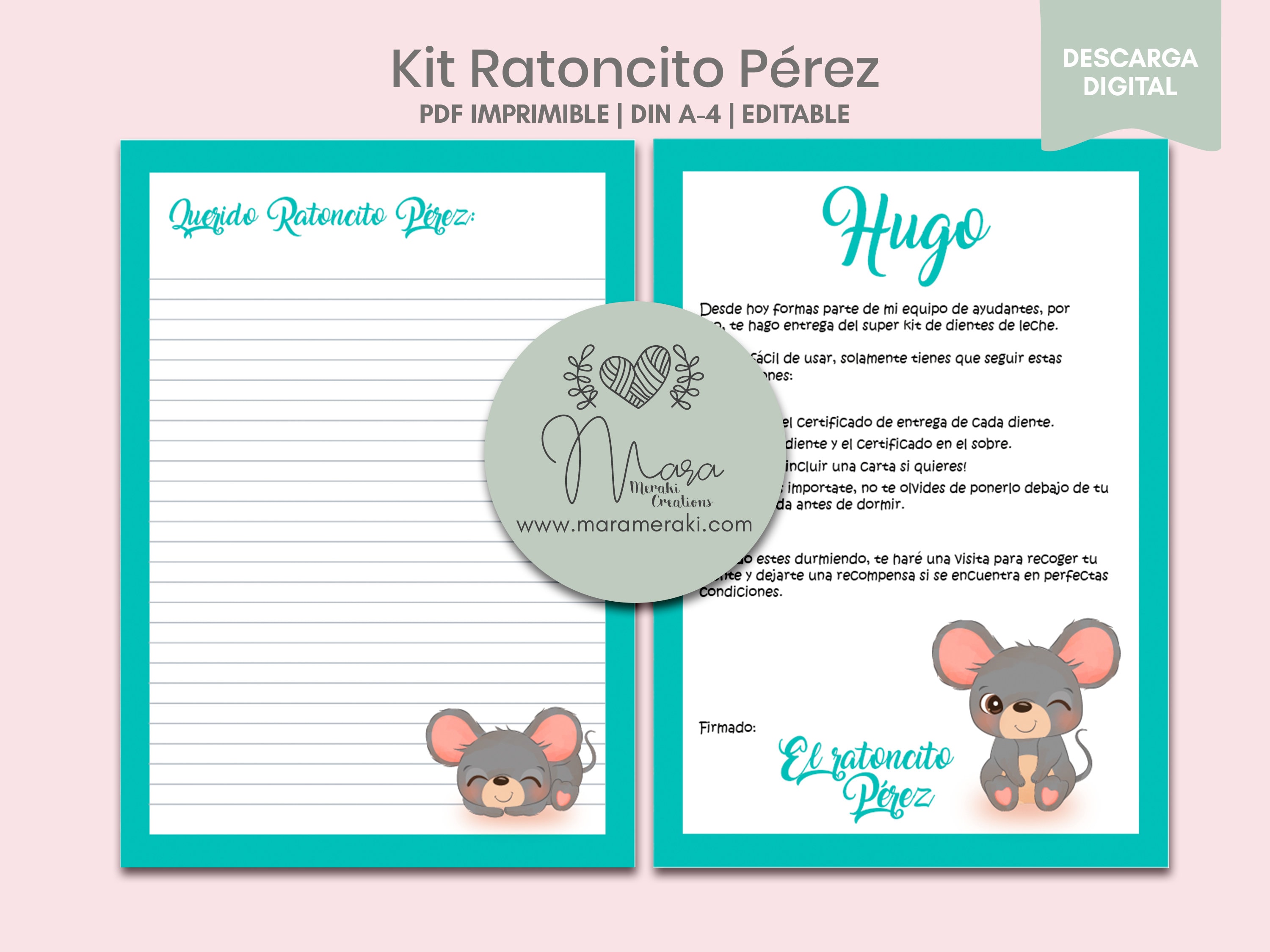 Kit El Ratoncito Pérez Imprimible Personalizable - Etsy España