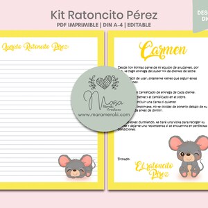 Kit El Ratoncito Pérez Imprimible Personalizable Certificados para ...