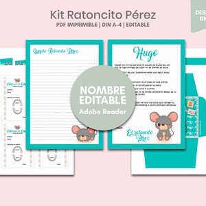 Kit El Ratoncito Pérez Imprimible Personalizable Certificados para ...