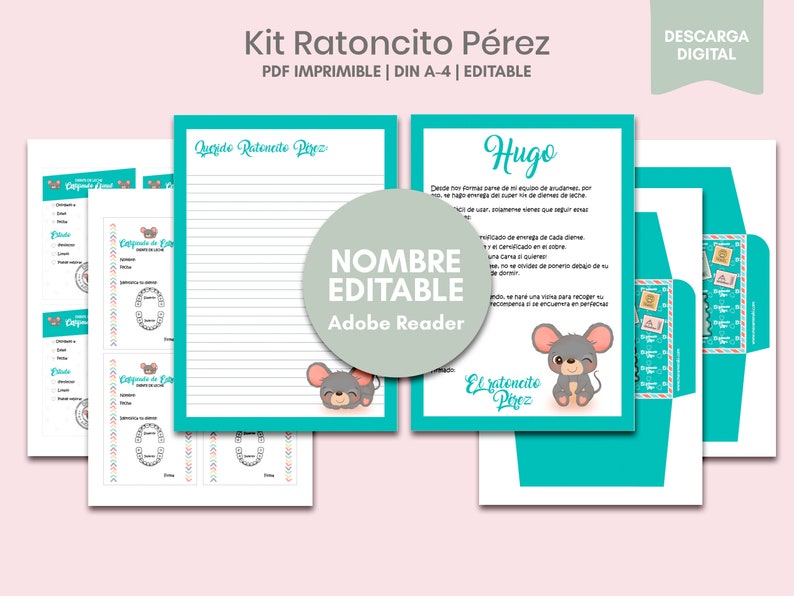 Kit El Ratoncito Pérez Imprimible Personalizable - Etsy España