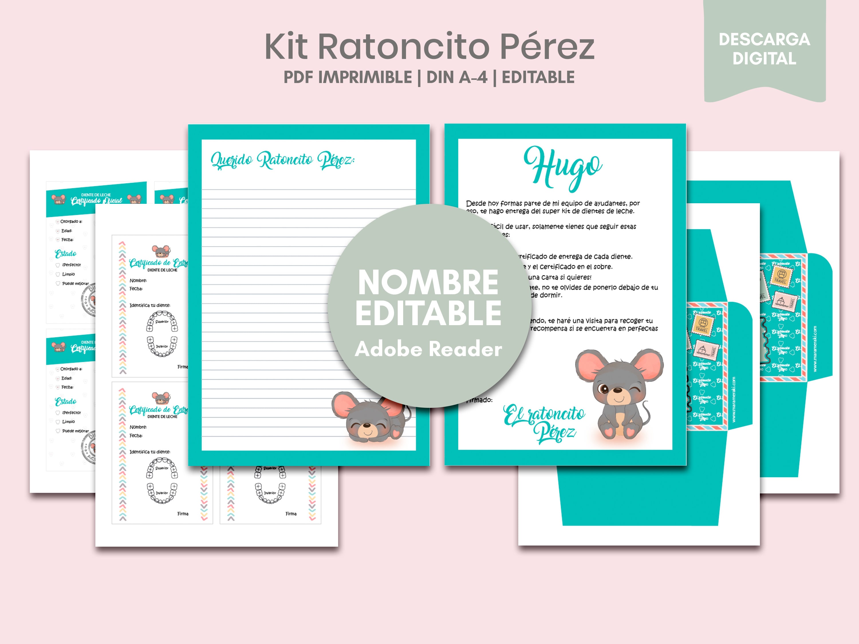 Kit El Ratoncito Pérez Imprimible Personalizable - Etsy España