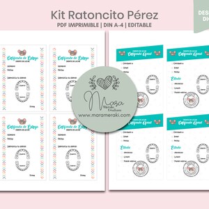 Kit El Ratoncito Pérez Imprimible Personalizable Certificados para ...