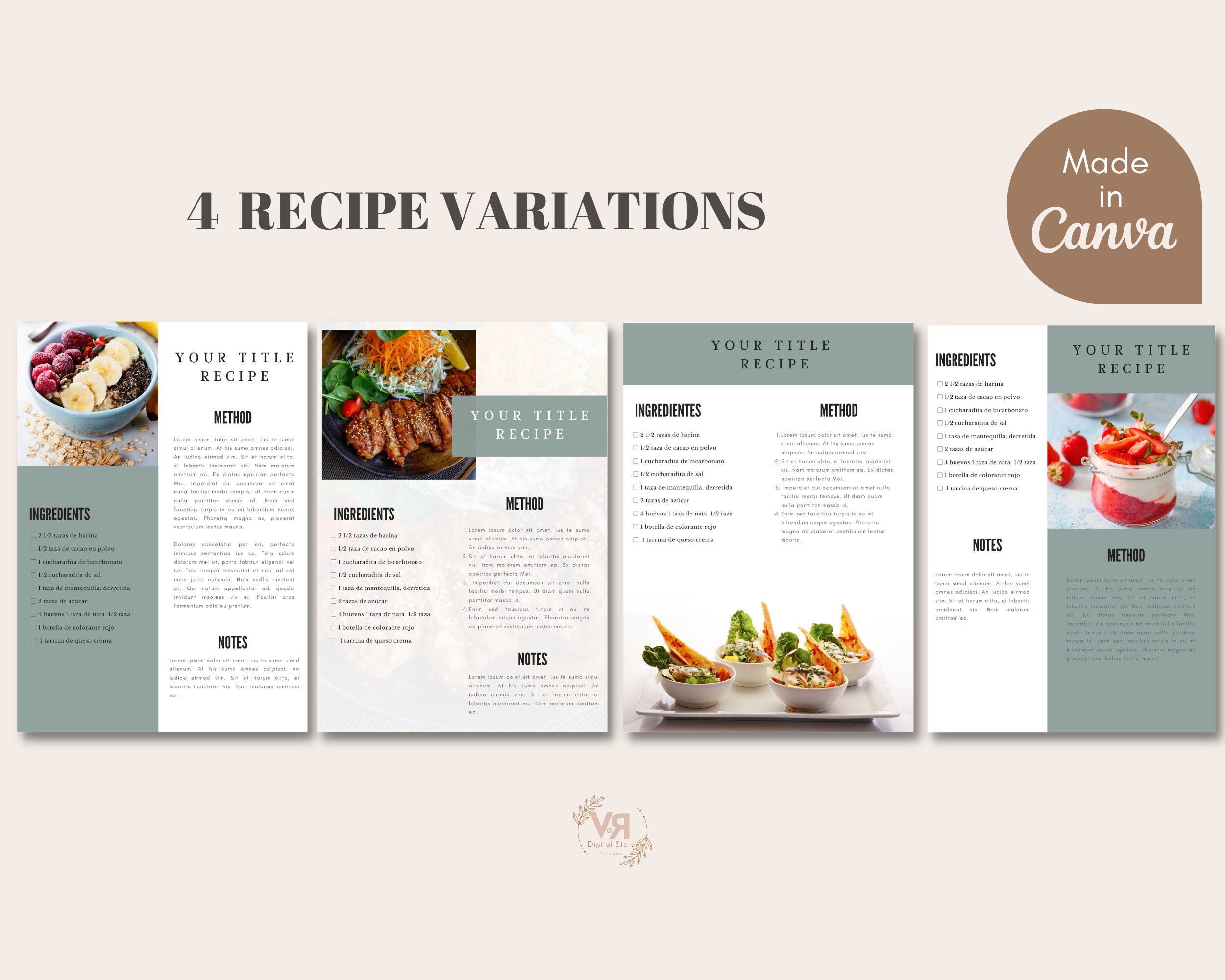Editable Canva Cookbook Template: 14 Pages, A4/US Letter Size ...