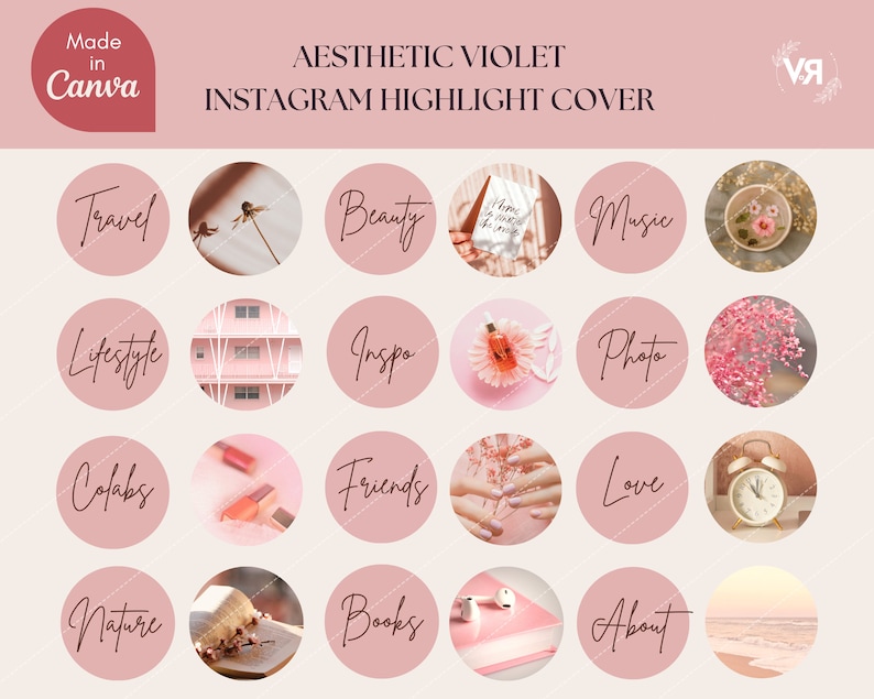 36 Rose Instagram Highlight Stories| Instagram Highlight Covers | Canva ...