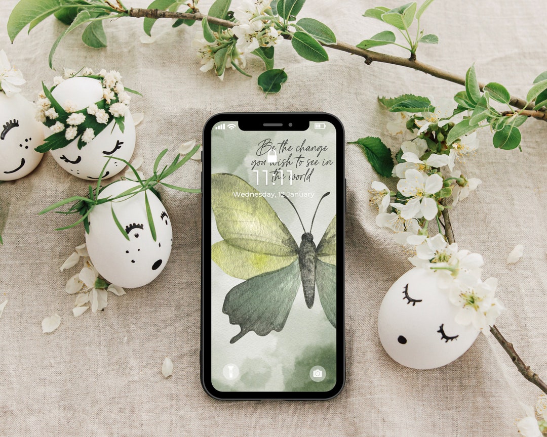 Sunny Sprouts: 4 Phone Wallpapers | Spring Template | Butterfly ...