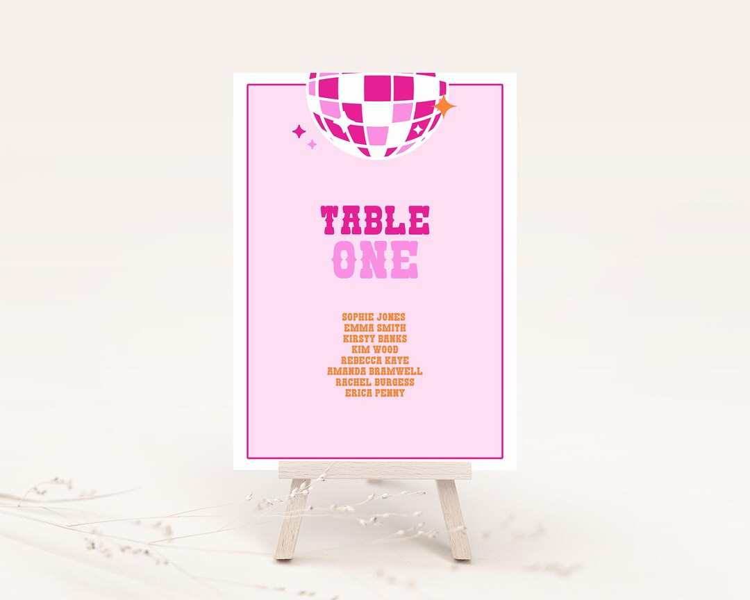 Table Number Template | Editable Template | Last Rodeo Bridal Shower ...