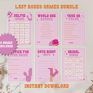 Bridal Shower Last Rodeo Games, Editable Hen Party Games Bundle, Hot ...