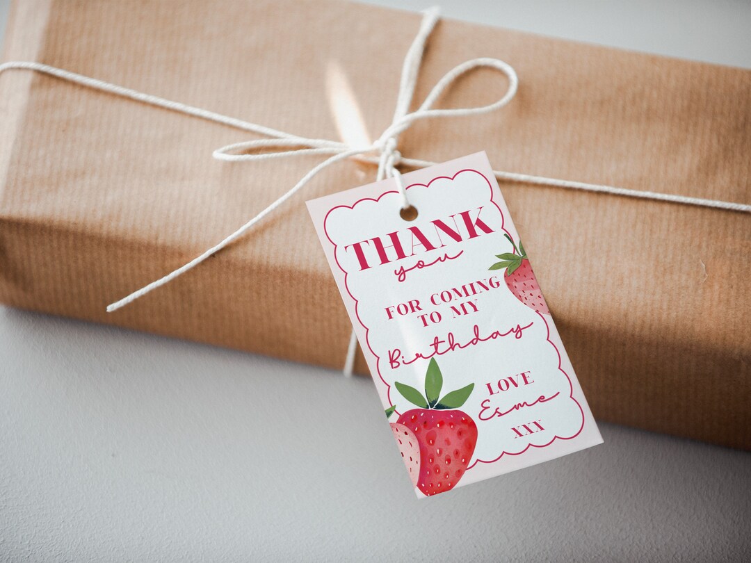 Berry First Birthday Gift Tags, Printable Gift Tags, Editable Gift Tags ...