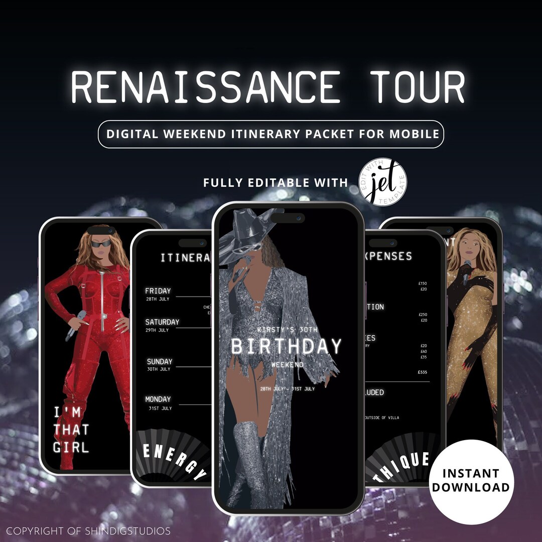 Renaissance Weekend Itinerary Girls Weekend Beyonce Themed - Etsy
