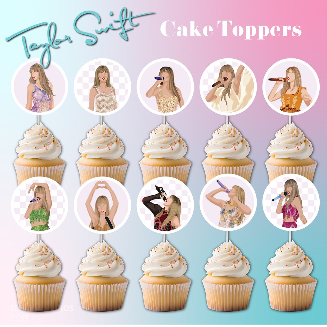 Swiftie Theme Cupcake Toppers, Printable Cake Toppers, Perfect for ...