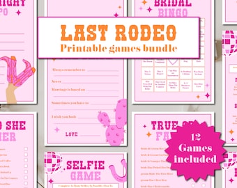 Last Rodeo Bachelorette Games Bundle, Last Rodeo Hen Do, Canva Template ...