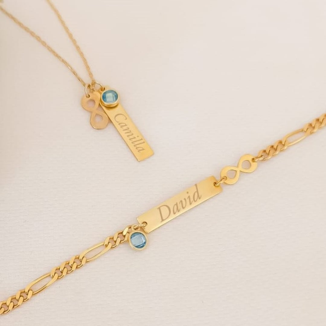 14K Gold Bullion Mom Baby Jewelry Set Mom Baby Gift Set - Etsy