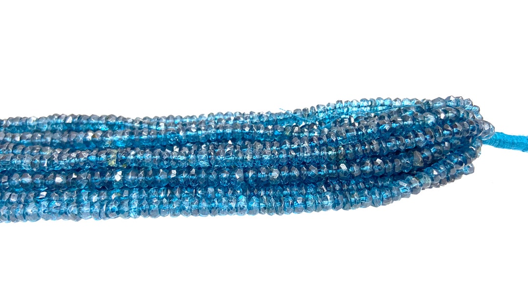 London Blue Topaz Faceted Rondelle Beads: 4mm Gemstone Jewelry - Etsy