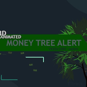 3D Money Tree Donation Twitch Stream Alert | 1920x1080 Fullscreen WEBM | Donation Follow ...