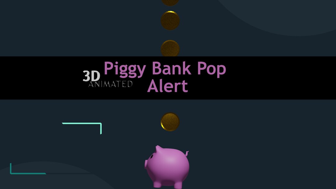 3D Piggy Bank Pop Twitch Streaming Alert | WEBM 1920x1080 | Donation ...