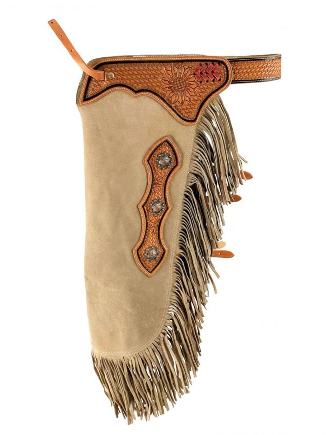 Custom Handmade Tan Leather Chinks – Western Cowboy Sand Chaps With ...