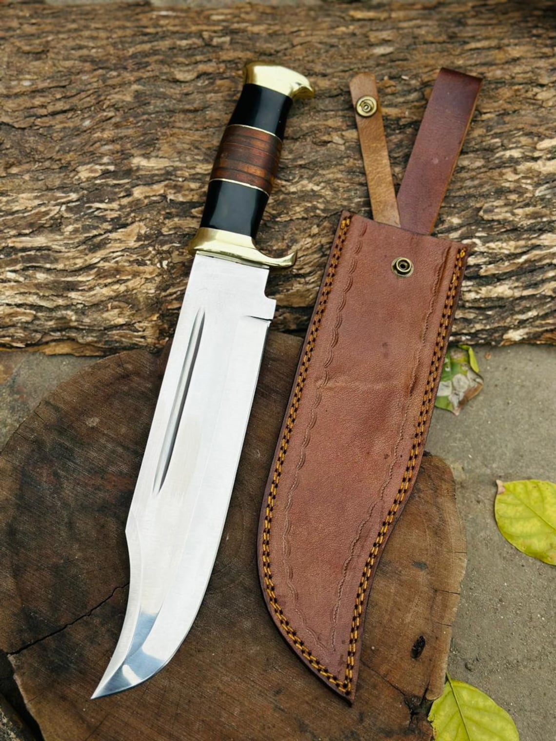 Hand Forged Stainless Steel Bowie Knife Blade 10 Inches Handle 5 Inches ...