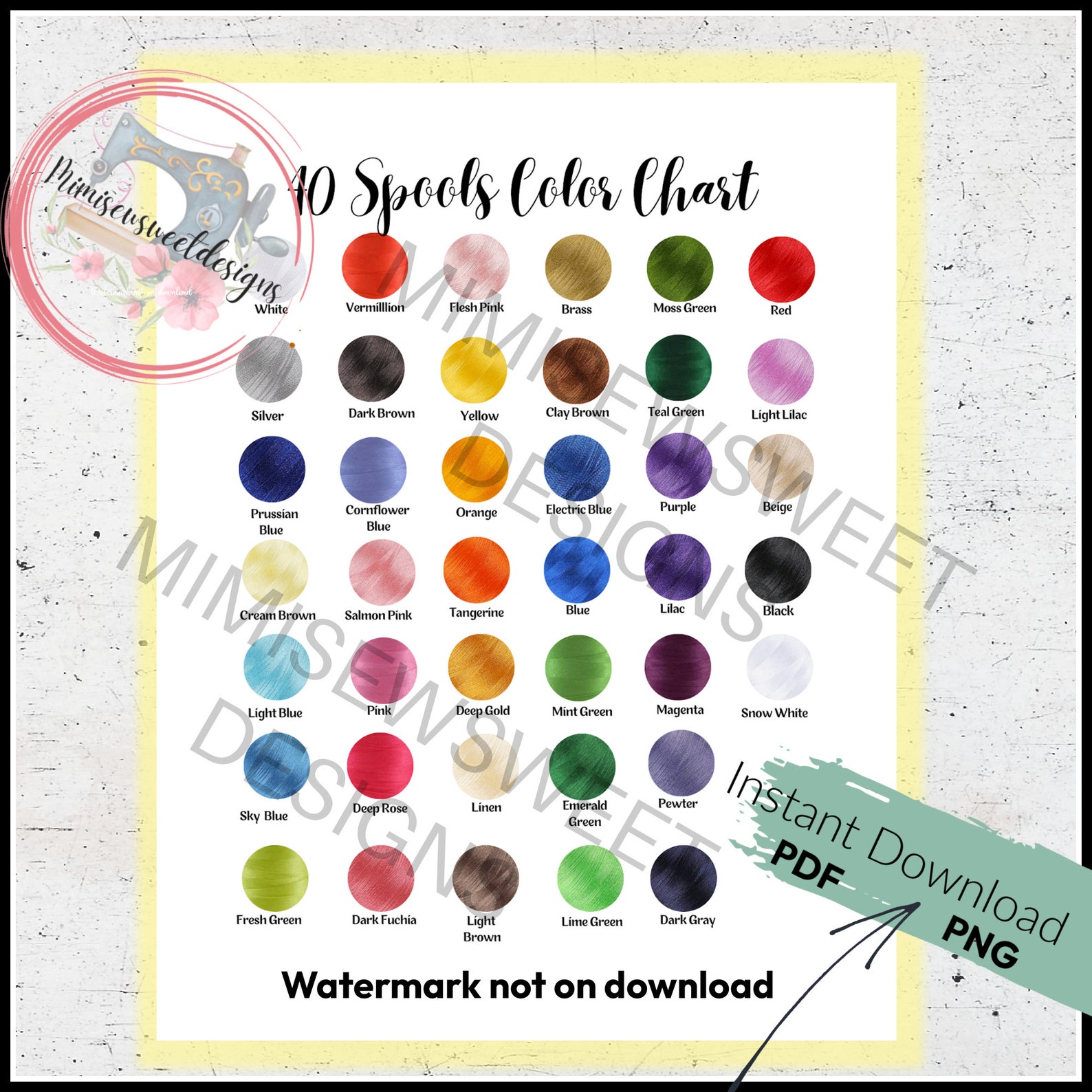 Embroider Chart, Embroider Color Chart Download, New Brothread ...