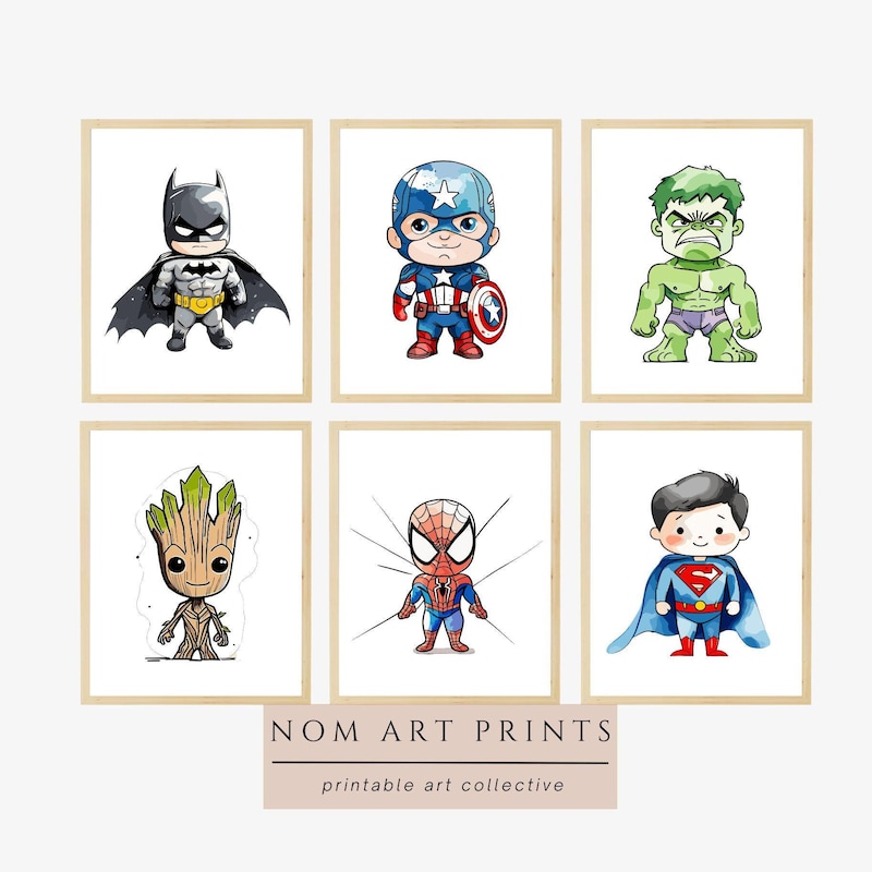 Superhero Wall Art - Etsy
