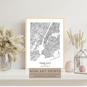 Custom City Map Your City Map Custom Map Print Custom Map Personalized ...