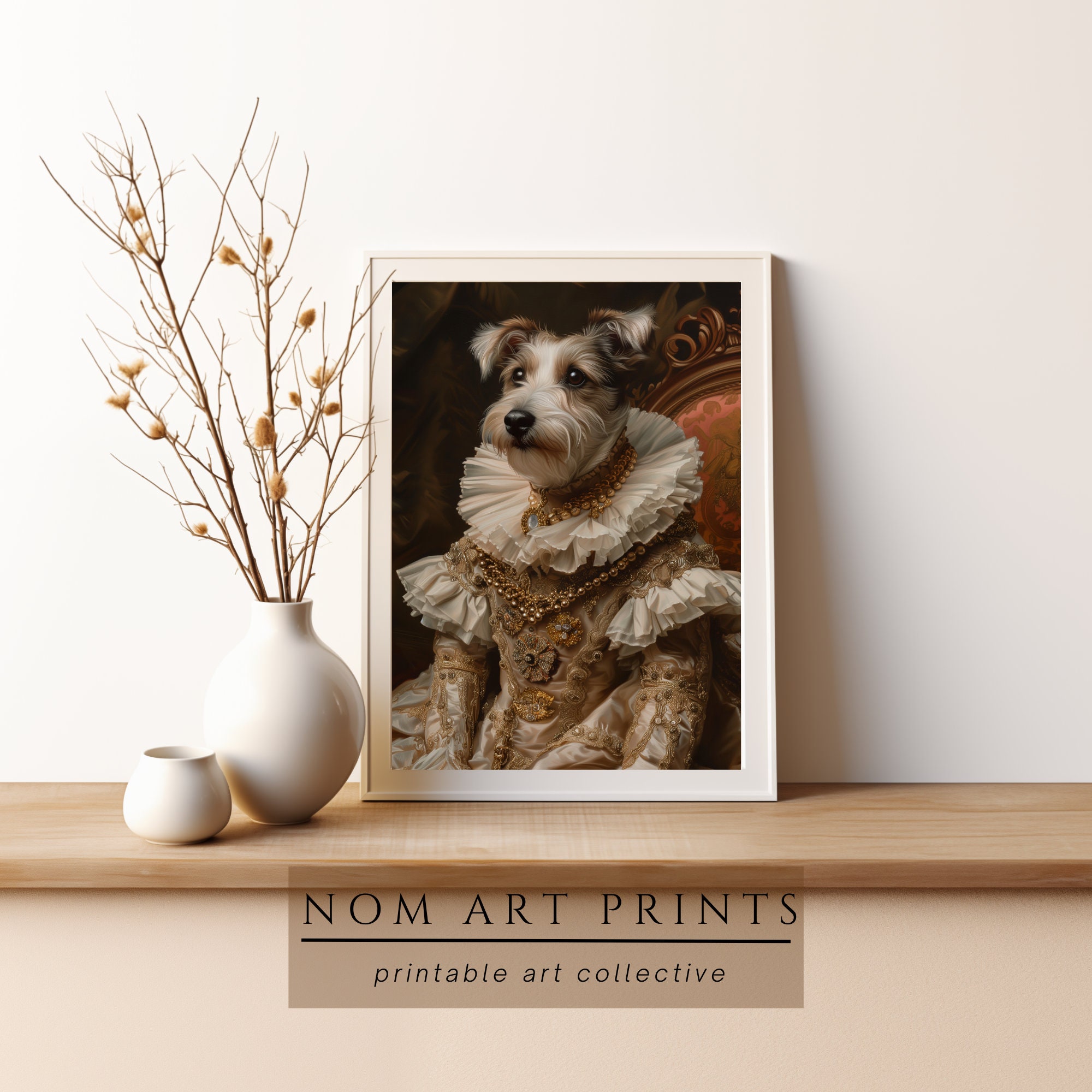 Custom Dog Portrait, Custom Medieval Pet Portrait, Historical Princess ...