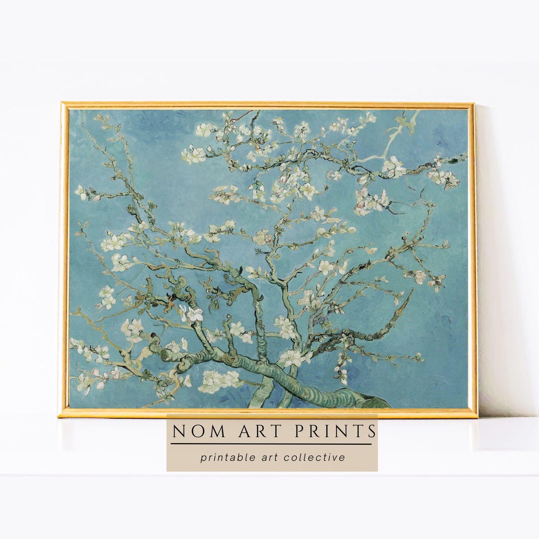 Vincent Van Gogh Almond Blossom Print Impressionist Moody Flowers ...