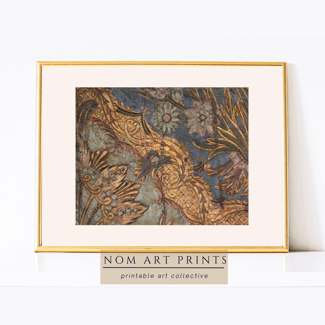 Vintage Botanical Pattern Print Rustic Neutral Textile Pattern Print ...