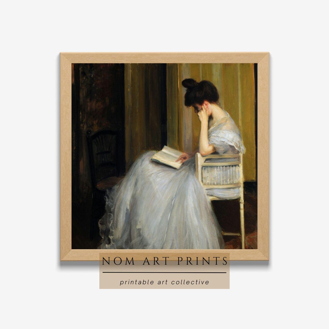 Antique Moody Woman Portrait Square Print, Vintage Oil Painting Woman ...