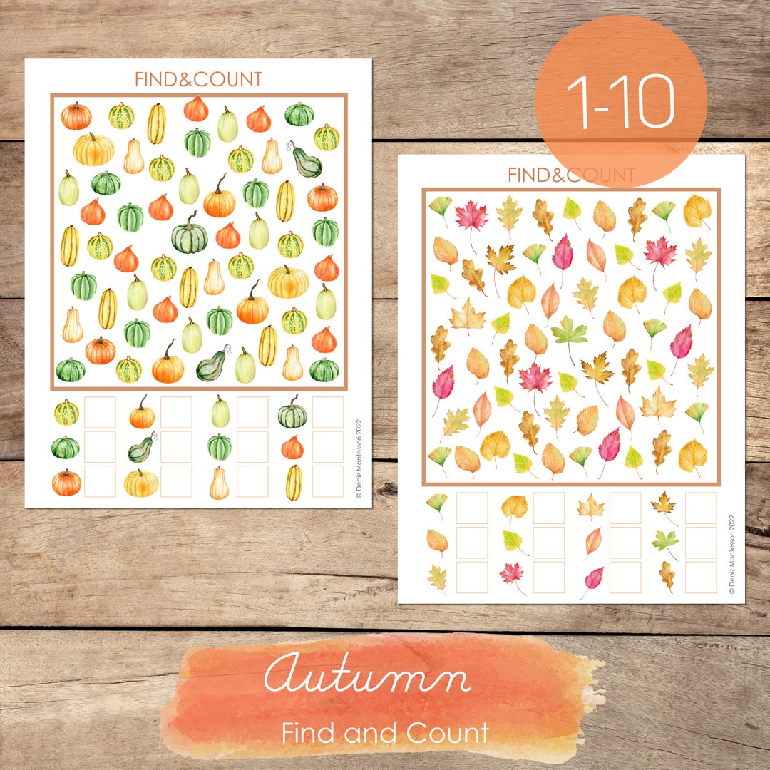 Find and Count Fall Autumn I Spy Printable Seek & Find - Etsy