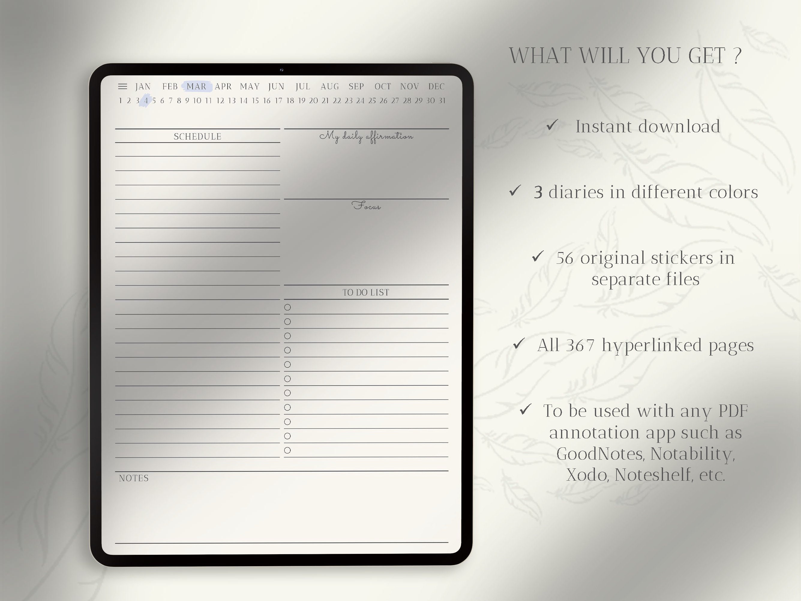 3 Hyperlinked Digital Planner With Stickers Goodnotes - Etsy